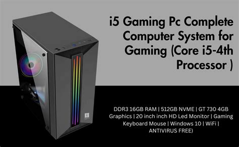 TECNICO I5 Gaming Pc Complete Computer System For Gaming Core I5 4th Processor DDR316GB RAM