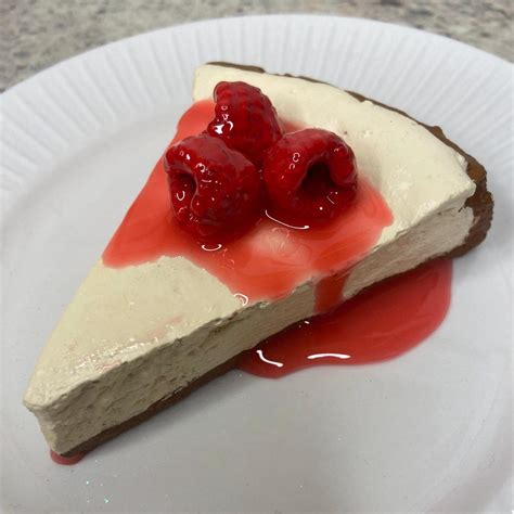 Fake Raspberry Cheesecake Slice Realistic Dessert Prop Bakery Display