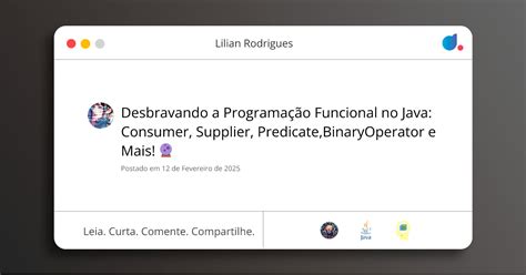 Desbravando A Programação Funcional No Java Consumer Supplier