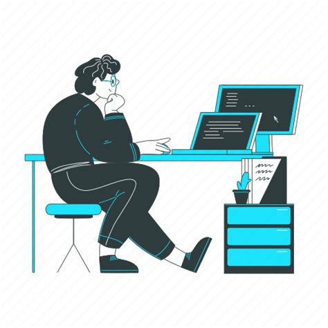 Programmer Figuring Code Developer Programming Account Coding Illustration Download On
