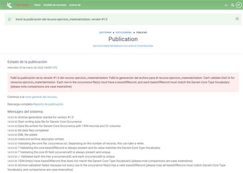 not possible to publish datasets with some vocabs of basisofrecord