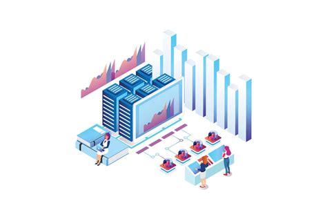 Modern Isometric Data Analysis Illustration Web Banners Suitable For