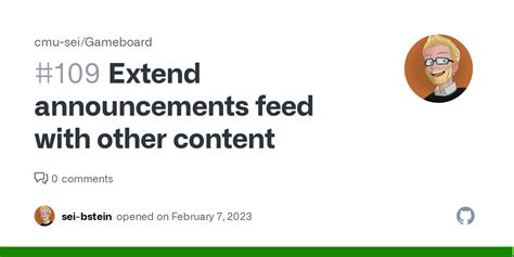 Extend Announcements Feed With Other Content · Issue 109 · Cmu Sei Gameboard · Github