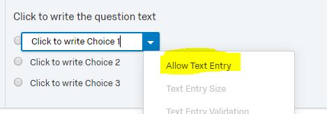 Can Text Entry Be Used With A Question Multiple Choice Or Only The Responses XM Community