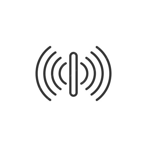 Black And White Outline Of A Wireless Signal Icon Premium Ai Generated Vector