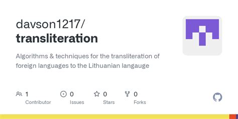 Github Davson1217transliteration Algorithms And Techniques For The