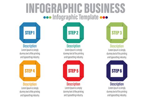 숫자가있는 인포 그래픽 디자인 템플릿 6 6 옵션 또는 6 6 단계는 워크 플로우 레이아웃 다이어그램 숫자 단계 업 옵션에 사용할 수 있습니다 0명에 대한 스톡 벡터 아트
