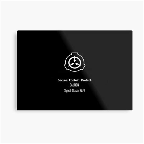 Lámina metálica Clase de objeto SCP seguro negro de Omnavis Redbubble