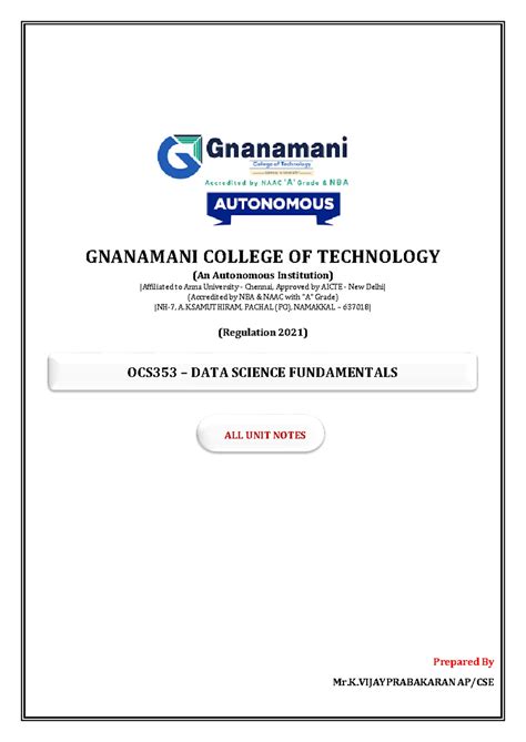 Ocs353 Data Science Fundamentals Laboratory Ex No 01 Download