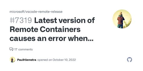 Latest Version Of Remote Containers Causes An Error When Building My Devcontainer Issue