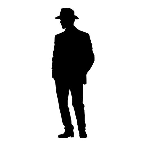 Premium Vector Silhouette Of A Men In Hats In A Standing Position