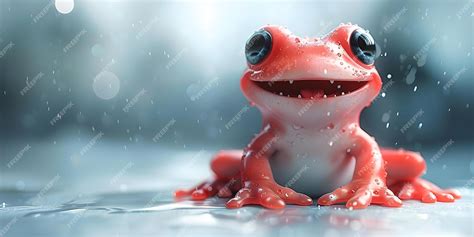 Premium Photo Digital 3d Art Of A Cute Red Monster Sitting On A White