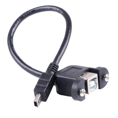 Mini Usb To Usb Type B Screw Panel Mount Extension Cable