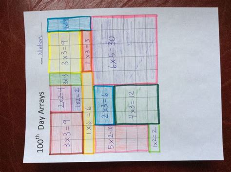 Multiplication Arrays On A Hundred Chart