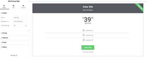 How To Add Elementor Pricing Table In Wordpress