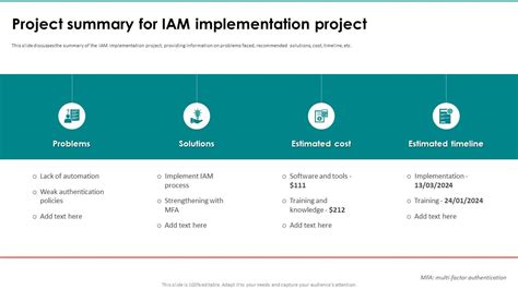 Project Summary For Iam Implementation Project Iam Implementation Plan