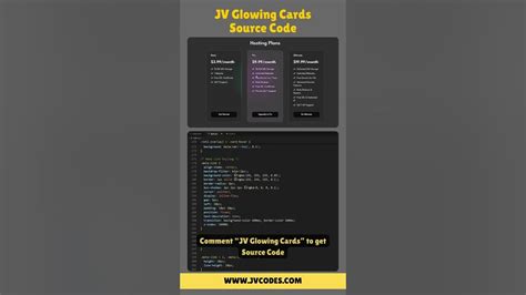 Jv Glowing Cards Source Code Coding Glowing Shorts Jvcodes Html