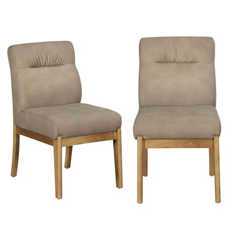 Chaise Salle à Manger Taupe Confort Pieds Bois Clair Lot De 2 Nexa