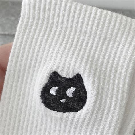 Cute Cat Socks Black And White 8storeytree