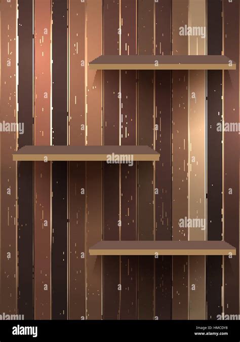 Wood 3d Isolated Empty Shelf For Exhibit Eps 10 Vector Stock Vector Image And Art Alamy