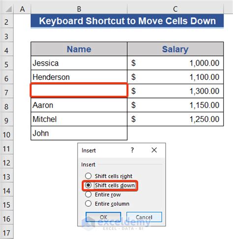 How To Move Cells Down In Excel 7 Methods ExcelDemy