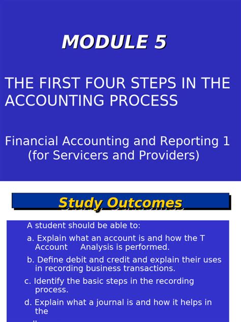 Module 5 First Four Steps In Far Pdf Debits And Credits Financial