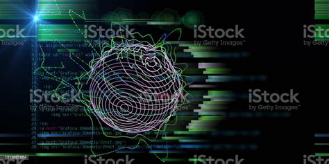 와이어프레임 코드 구와 흐린 선이 있는 추상적인 다각형 배경입니다 빅 데이터 비즈니스 기술 및 과학 미래 개념 0명에 대한 스톡