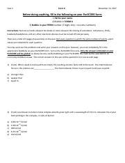 F17 Chem 1C Quiz 2 Form A Blank With Answers At End Pdf Quiz 2 Form A November 13 2017 Before
