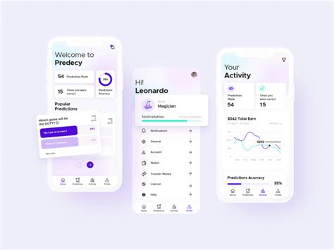 Predictions Mobile App UI Kit Free XD Resource Adobe XD Elements