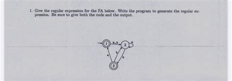 1 Give The Regular Expression For The Fa Below