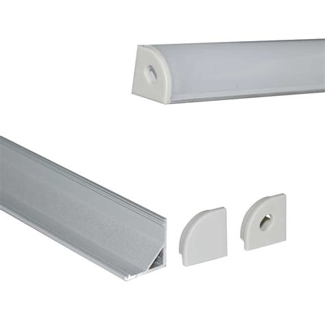Aluminum Corner Profile For Led Strip With Diffuser 4 Clamps 2