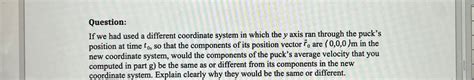 Solved Question If We Had Used A Different Coordinate System