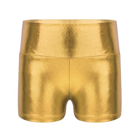 Zaldita Girls Shiny Metallic Dance Shorts Ballet Yoga Booty Shorts Gymnastic Tumbling Short