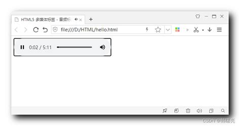 【html5】html5 多媒体标签 ① Audio 音频标签 音频标签常见属性值设置 音频标签默认代码设置 音频标签设置多种