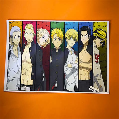 پوستر A4 انیمه توکیو ریونجرزطرح مایکی و گروه توکیو مانجی گنگ Tokyo