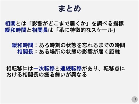 緩和時間と相関長の話 Correlation Speaker Deck