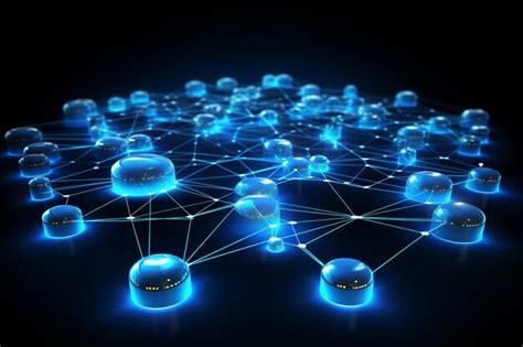Blue Futuristic Networking Technology Premium Ai Generated Image