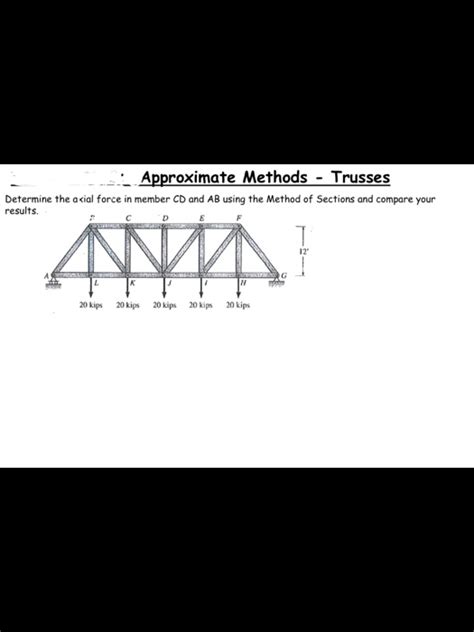 Approximate Methods Trusses Determine The Axial