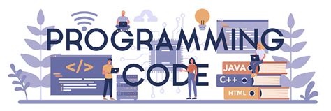 프로그래밍 코드 타이포그래피 헤더 개념 컴퓨터에서 작업하고 코딩하는 아이디어 Html에 대한 스톡 벡터 아트 및 기타 이미지