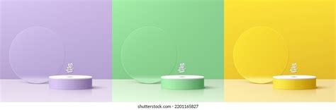 실린더 연단이 있는 현실적인 3d 배경 스톡 벡터로열티 프리 2201165827 Shutterstock