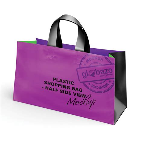 Plastic Shopping Bag Mockup Half Side View Bg 05 Globazo Social