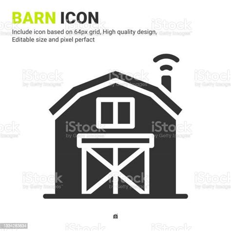흰색 배경에 격리 된 글리프 스타일이있는 헛간 아이콘 벡터입니다 벡터 일러스트 웨어하우스 기호 기호 아이콘 개념 디지털 농업 Ui Ux 로고 비즈니스 농업 애플 리케이션 및