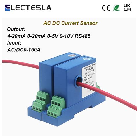 Es K14 Ac0 150a Signal Transmitter Hall Ac Current Sensor Output 4 20ma 0 5v 0 10v Input Analog