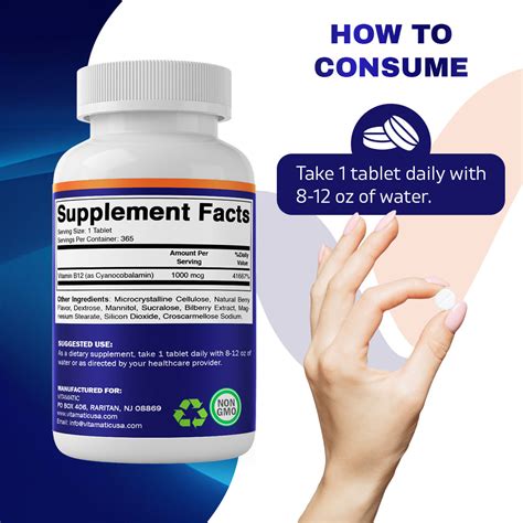 Vitamin B12 1000 Mcg 365 Fast Dissolve Tablets Vitamatic