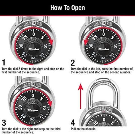 [amazon Ca] Master Lock Padlock Standard Dial Combination Lock 1 7 8 In Wide Black 1500t