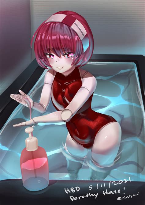 Rule 34 1girls Android Blush Dorothy Haze Lotion One Piece Swimsuit Pink Hair Robot Girl Small