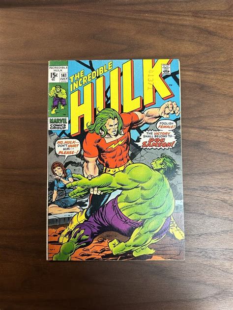 The Incredible Hulk 141 Fn Vf 1971 First Doc Samson Marvel Comics