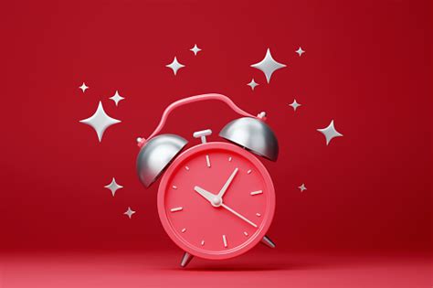 빨간색 배경에 흰색 별과 빨간색 복고풍 울리는 알람 시계 빈티지 디자인 3차원 형태에 대한 스톡 사진 및 기타 이미지 3차원 형태 가정용 장비 간통 Istock