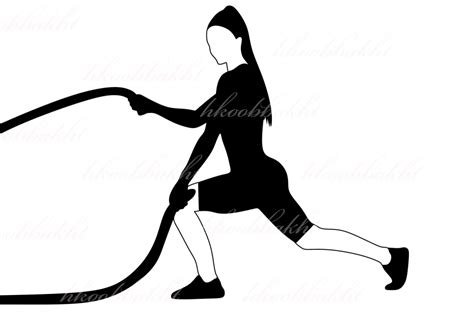 دانلود طرح وکتور زن بدنساز در حال ورزش کردن و حرکت دادن طناب های سنگین جهت طراحی تراکت تبلیغاتی