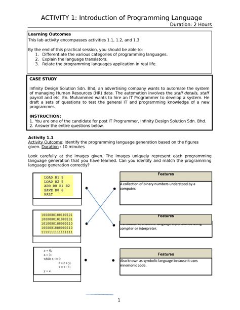 activity 1 introduction of programming language 1 activity 1
